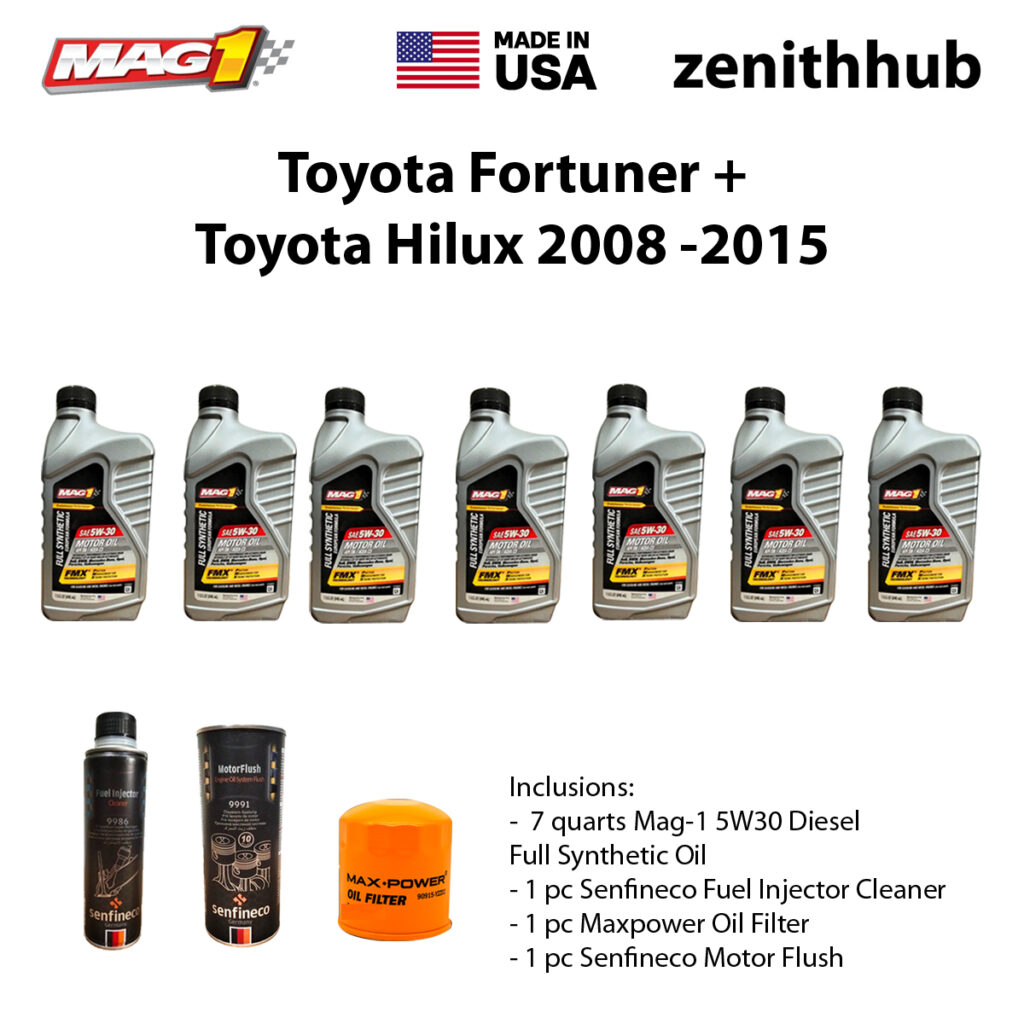 Mag-1 USA DIY Oil Change Package Toyota Fortuner / Hilux (2008 – 2015 ...